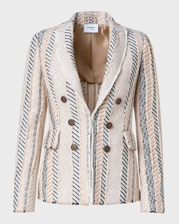 Akris punto Patchwork Denim Tweed Jacket | Neiman Marcus