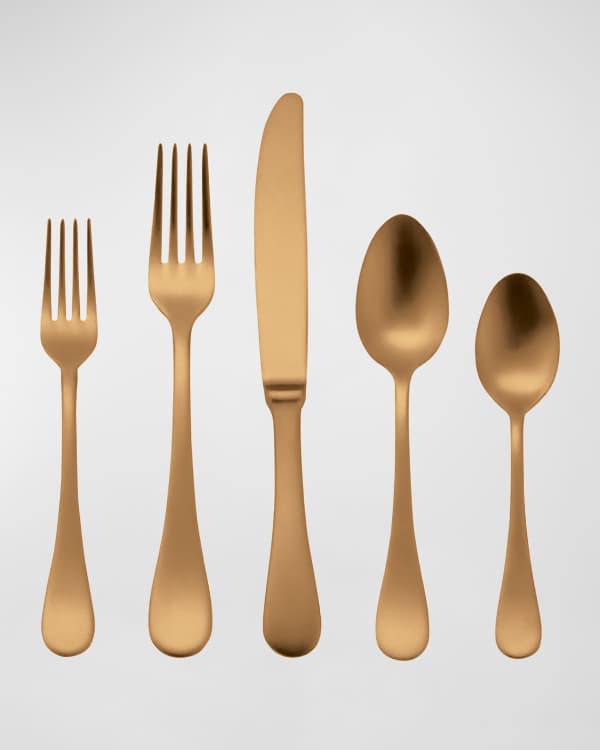 Cambridge Silversmiths 20-Piece Meridian Black Satin Hammered Flatware ...