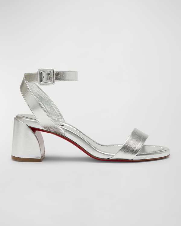 Aquazzura Olie Metallic Ankle-Strap Sandals | Neiman Marcus