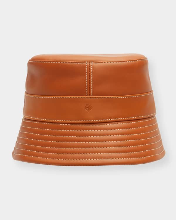Loewe Fisherman Zip Leather Bucket Hat | Neiman Marcus