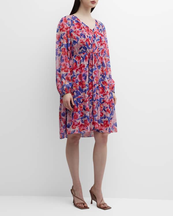 Johnny Was Plus Size Nero Sequence Tiered Knee-Length Dress | Neiman Marcus