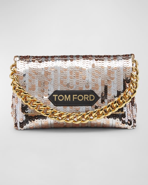 TOM FORD Label Mini Sequin Chain Shoulder Bag | Neiman Marcus