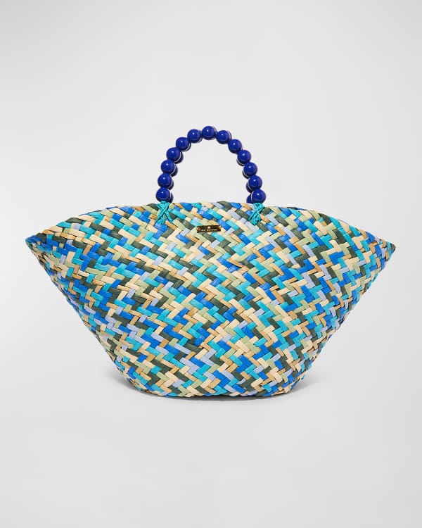 Manebi Sunset Large Rainbow Striped Beach Tote Bag | Neiman Marcus