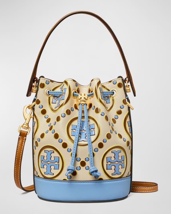 Tory Burch Mini T Monogram-Embossed Metallic Top-Handle Bag | Neiman Marcus