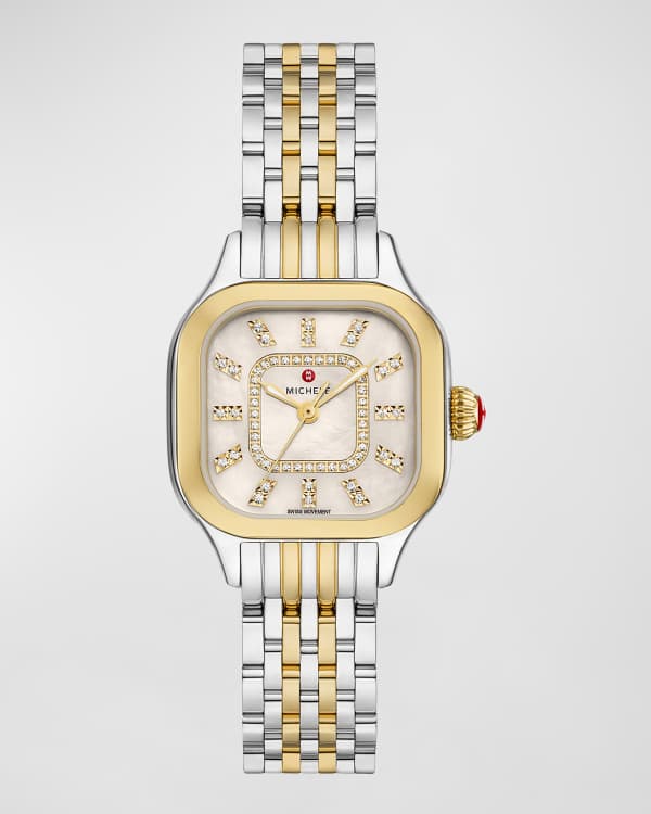 MICHELE Meggie Diamond Dial High Shine Watch, Stainless Steel | Neiman ...