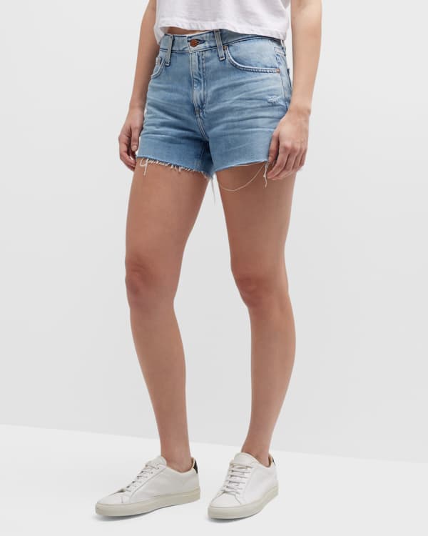 FRAME Le Cut Off Tulip-Hem Denim Shorts | Neiman Marcus
