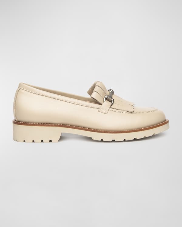 Chie Mihara Wydu Mixed Leather Lug-Sole Loafers | Neiman Marcus