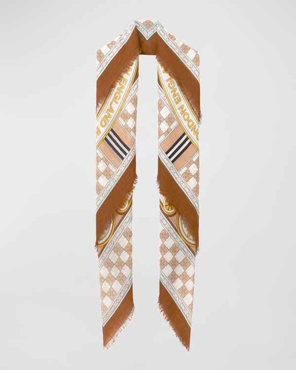 Burberry Watercolor Floral Gauze Wool-Silk Scarf | Neiman Marcus