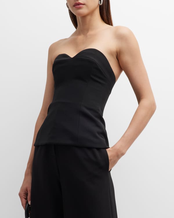 Lela Rose Strapless Peplum Bustier Top | Neiman Marcus