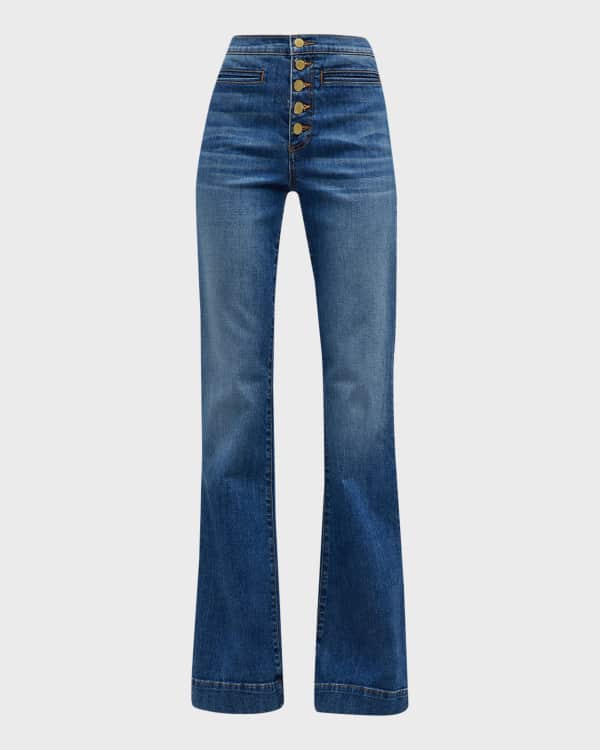 Retrofete Moore Crystal Mid-Rise Flare Denim Jeans | Neiman Marcus