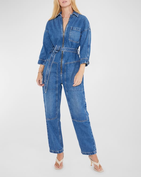 ETICA Milou Denim V-Neck Jumpsuit | Neiman Marcus