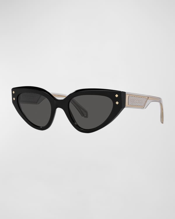 BVLGARI Crystal-Embellished Acetate Cat-Eye Sunglasses | Neiman Marcus