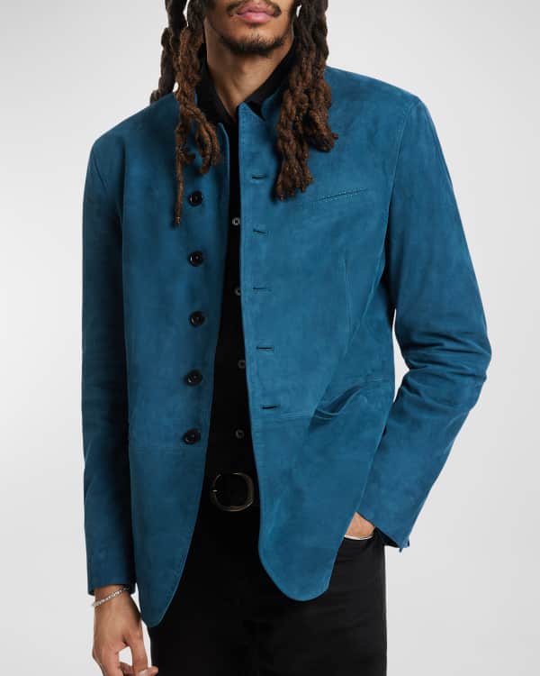 John Varvatos Men's Saul Leather Trucker Jacket | Neiman Marcus