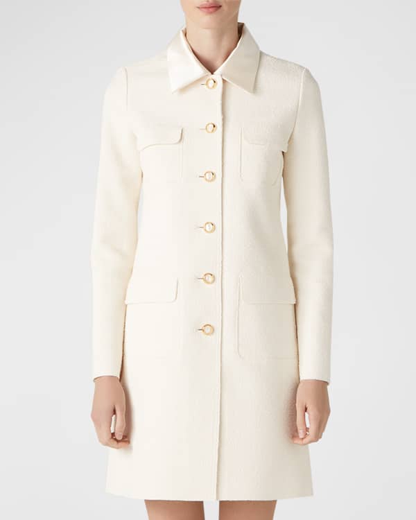 St. John Textured Tweed Collared Jacket | Neiman Marcus