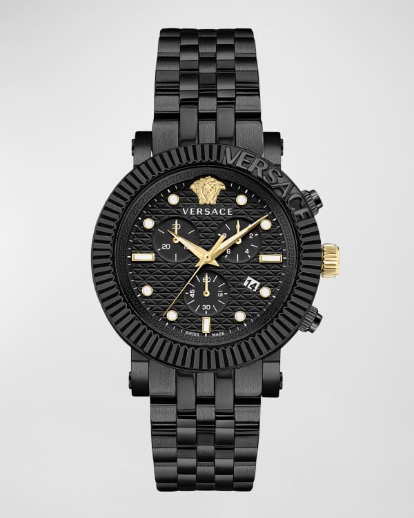 Versace Men's Greca Chrono Two-Tone Bracelet Watch, 45mm | Neiman Marcus