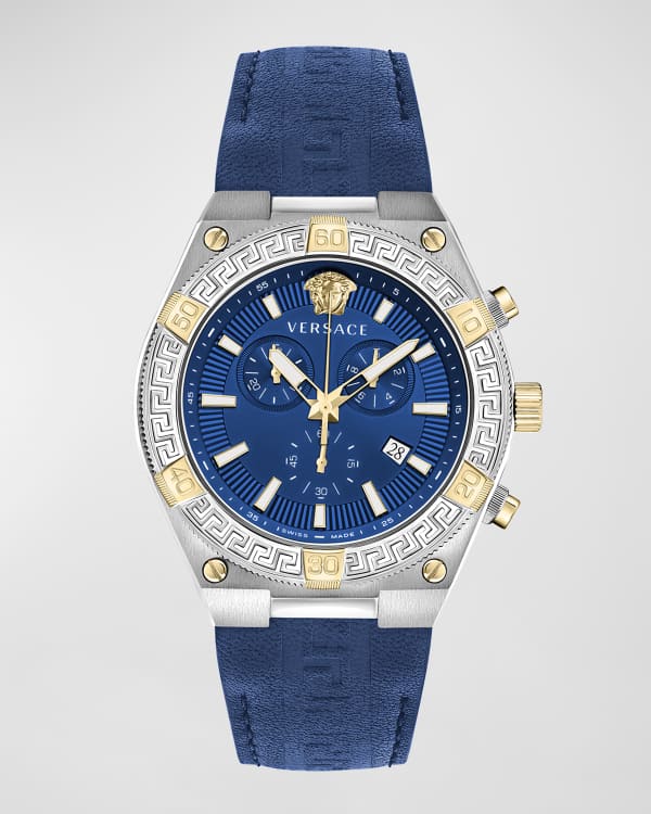 Versace Men's V-Code Medusa Head Leather Strap Watch, 43mm | Neiman Marcus