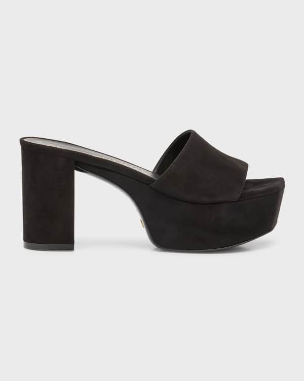 Stuart Weitzman Square High Patent Platform Sandals | Neiman Marcus