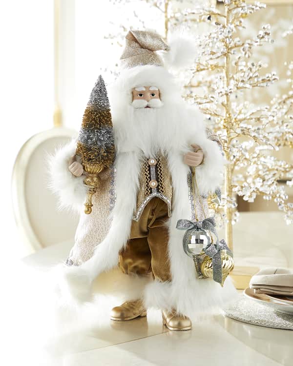 Gold Christmas Santa, 18" | Neiman Marcus