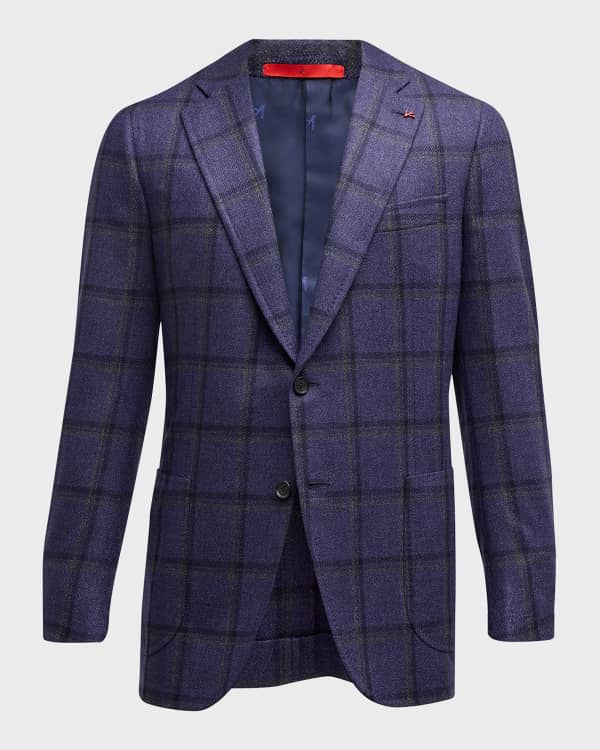 Isaia Men's Windowpane Sport Coat | Neiman Marcus