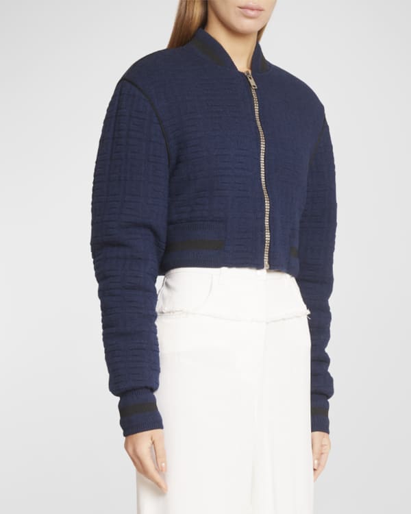 Givenchy Cropped Embroidered Varsity Jacket | Neiman Marcus