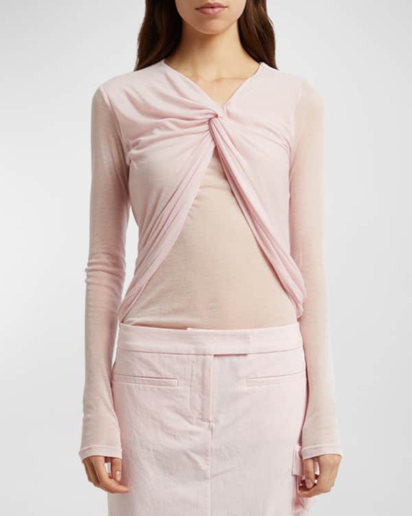 Commando Sheer Mesh Long-Sleeve Tee | Neiman Marcus