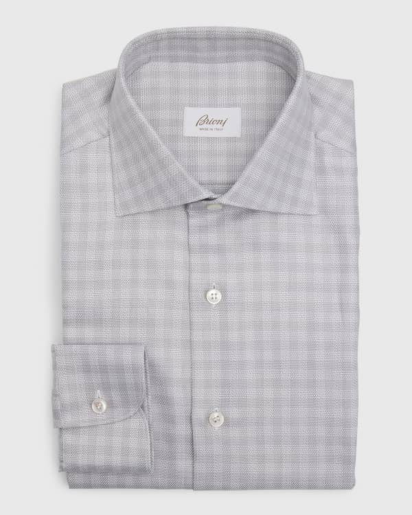 Brioni Men's French Cuff Stripe Dress Shirt | Neiman Marcus