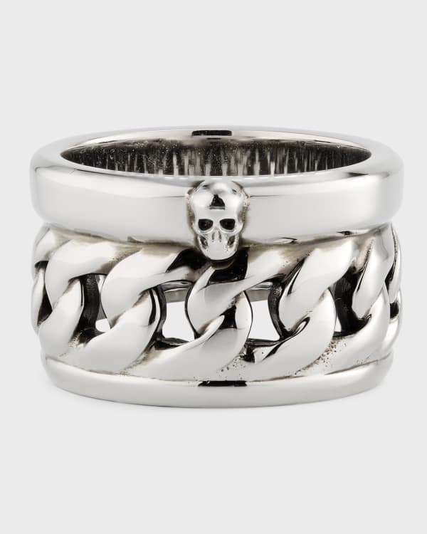 Versace Men's Greca Chain Link Ring | Neiman Marcus