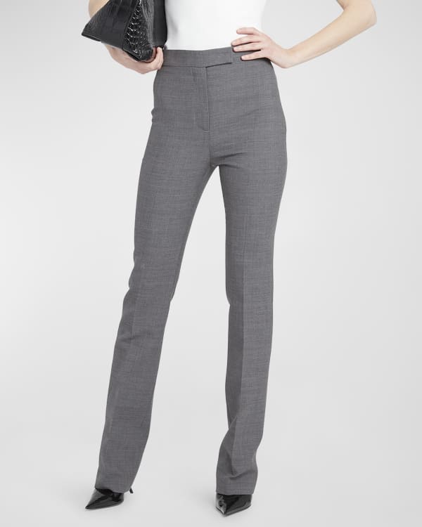 Akris Straight-Leg Wool Crepe Pants | Neiman Marcus