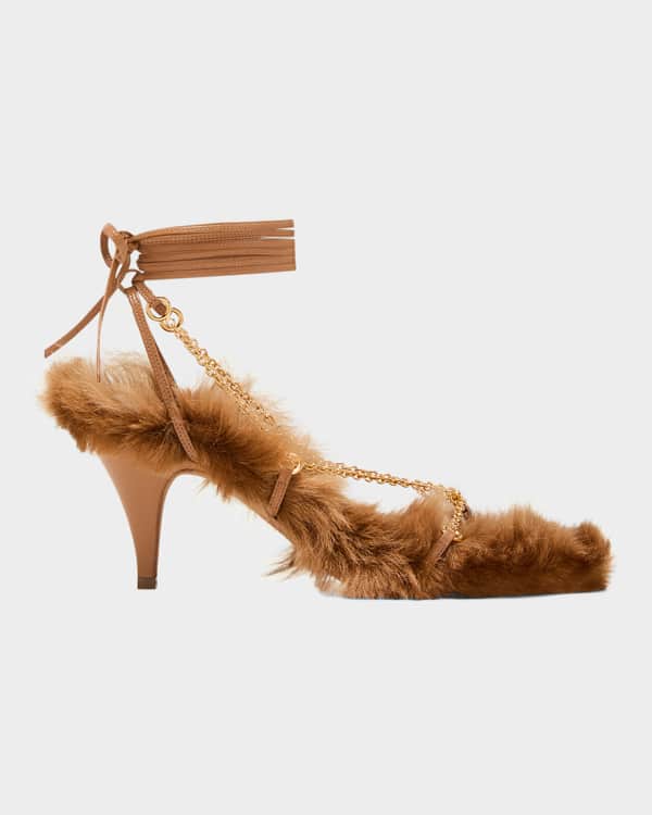 Tom Ford Metallic Ankle Wrap Platform Sandals Neiman Marcus