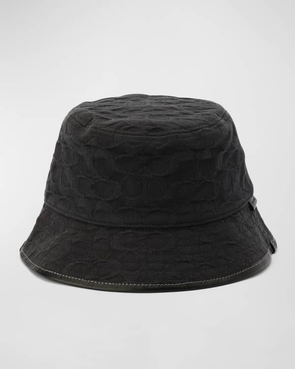 Tory Burch T-Monogram Denim Bucket Hat | Neiman Marcus