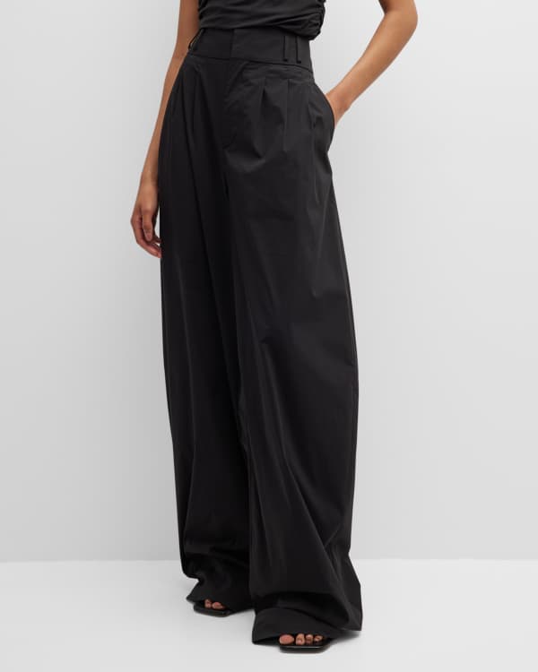 Khaite Teyana Pleated Wide-Leg Pants | Neiman Marcus