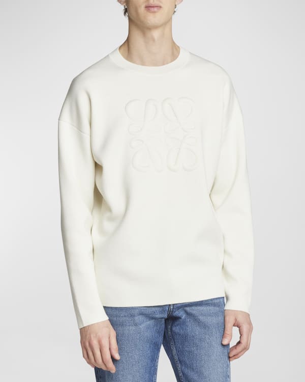 Balmain Men's Destroyed Cable-Knit Sweater | Neiman Marcus