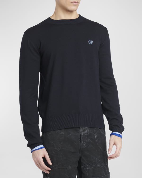 Balmain Men's Maxi Monogram Scarf Sweater | Neiman Marcus