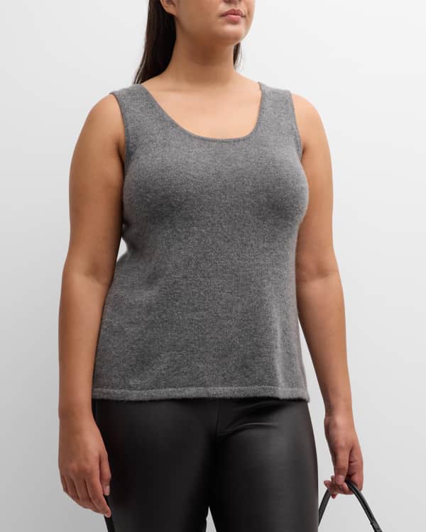 Neiman Marcus Cashmere Collection Plus Size Open-Front Cashmere ...
