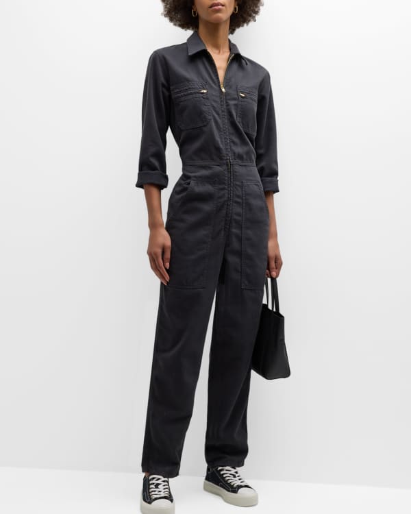MOTHER The Racer Denim Jumpsuit | Neiman Marcus