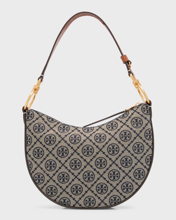 Tory Burch Mini T Monogram Crescent Crossbody Bag | Neiman Marcus