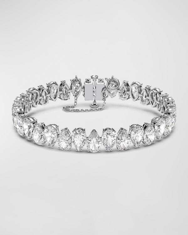 SWAROVSKI Matrix Rhodium-Plated Round-Cut Pink Crystal Tennis Bracelet ...
