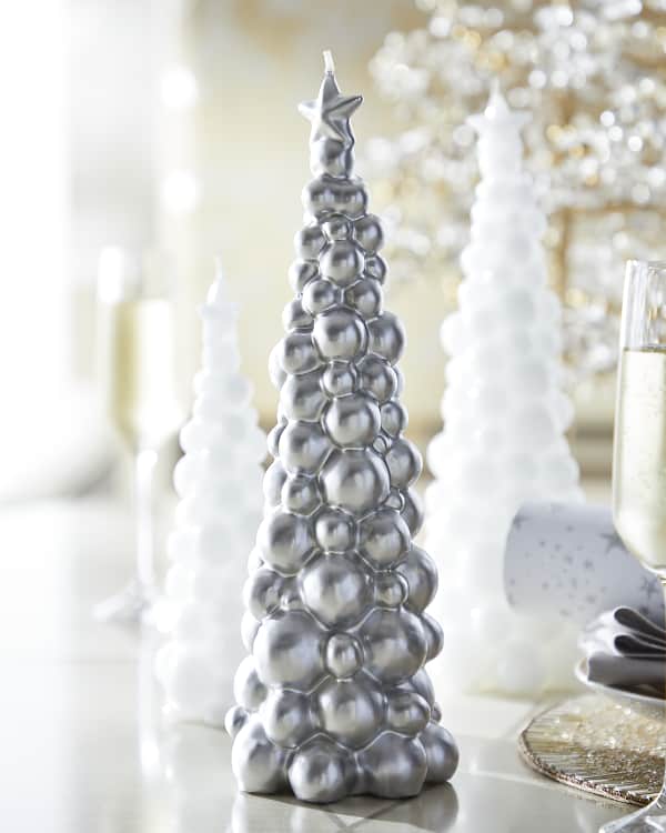 Neiman Marcus Matte Gold Christmas Tree with Silver Glitter | Neiman Marcus