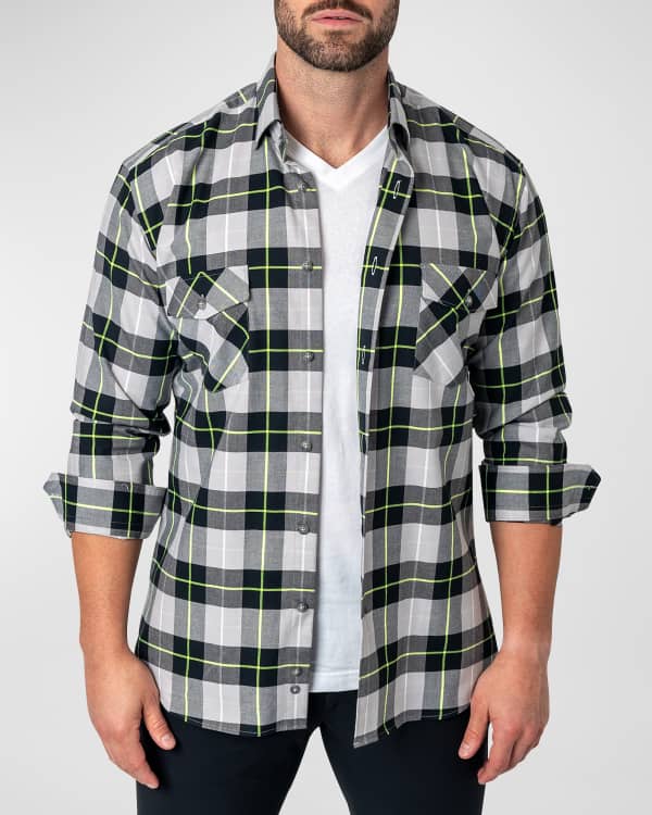 PRPS Men's Plaid Flannel Button-Down Shirt | Neiman Marcus