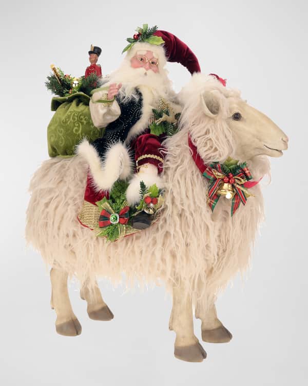 Bethany Lowe Woodland Santa on Reindeer | Neiman Marcus