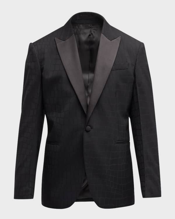 Versace Men's Greca Monogram Tuxedo Jacket | Neiman Marcus