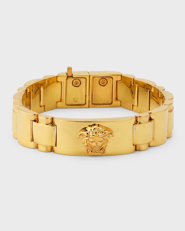 Versace Men's Tribute Medusa Head Textured Link Bracelet | Neiman Marcus
