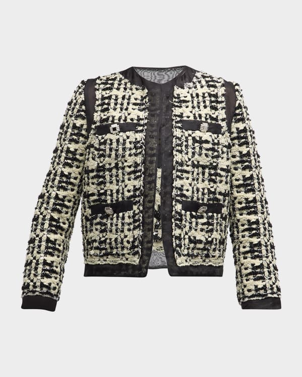 St. John Multi Boucle Tweed Knit Jacket | Neiman Marcus