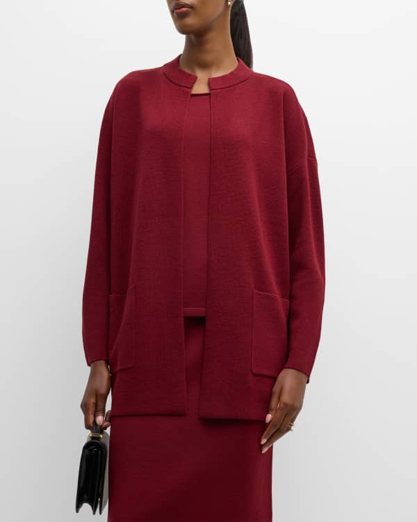 Eileen Fisher Ultrafine Merino Wool Long Straight Cardigan | Neiman Marcus