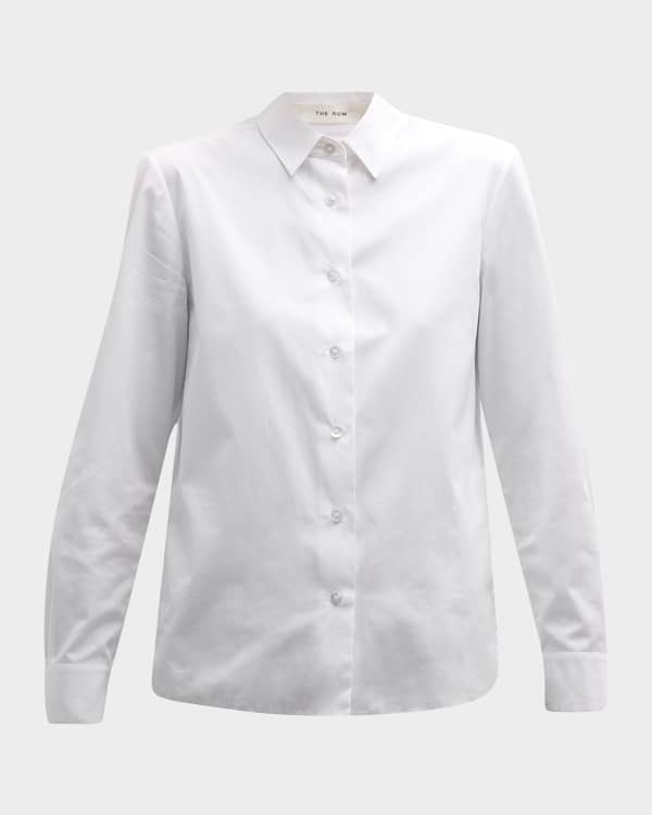 ADEAM Lewitt Pleated Crossover Collared Shirt | Neiman Marcus