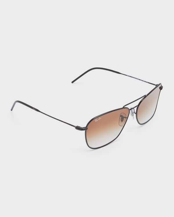 Ray-Ban Men's Metal Double-Bridge Square Sunglasses | Neiman Marcus