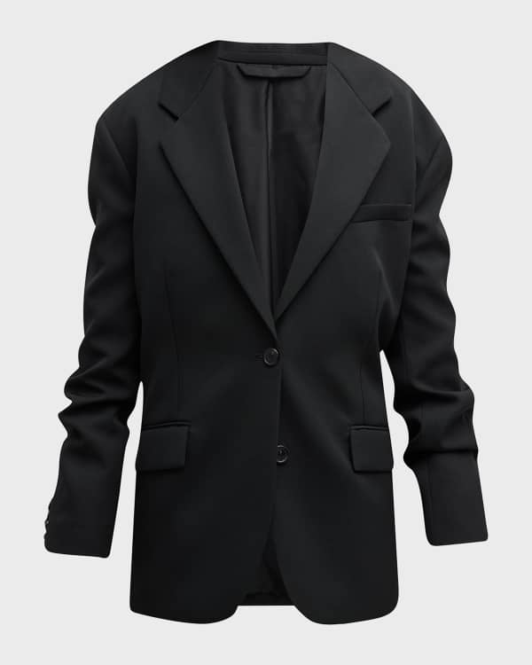 TOM FORD Single-Breasted Satin Boyfriend Jacket | Neiman Marcus