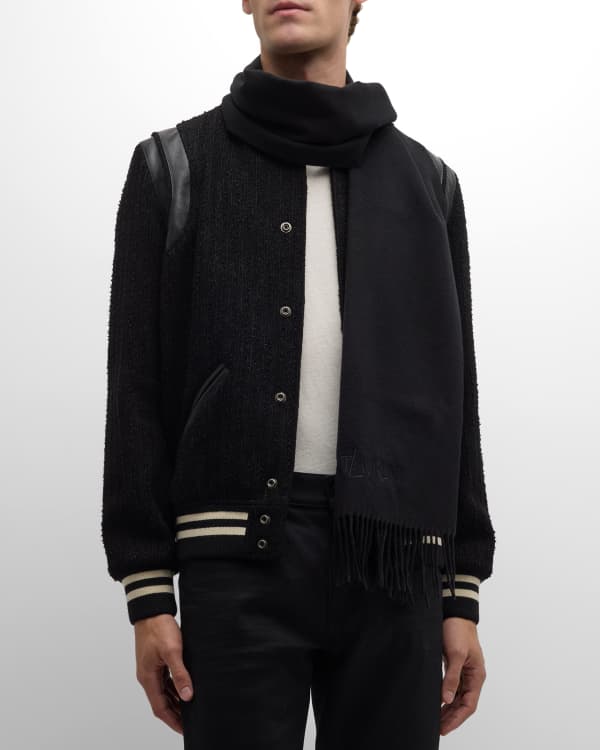 Alexander McQueen Men's Oversized-Logo Wool Scarf | Neiman Marcus