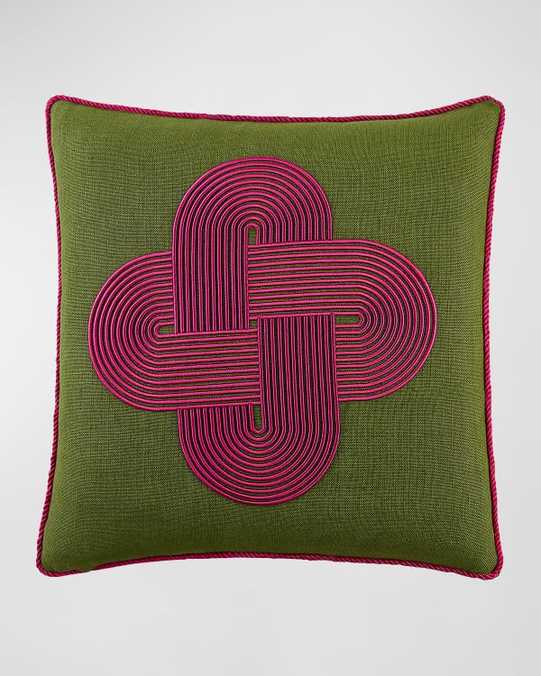 Jonathan Adler Pompidou Border Pillow, 22" Square | Neiman Marcus