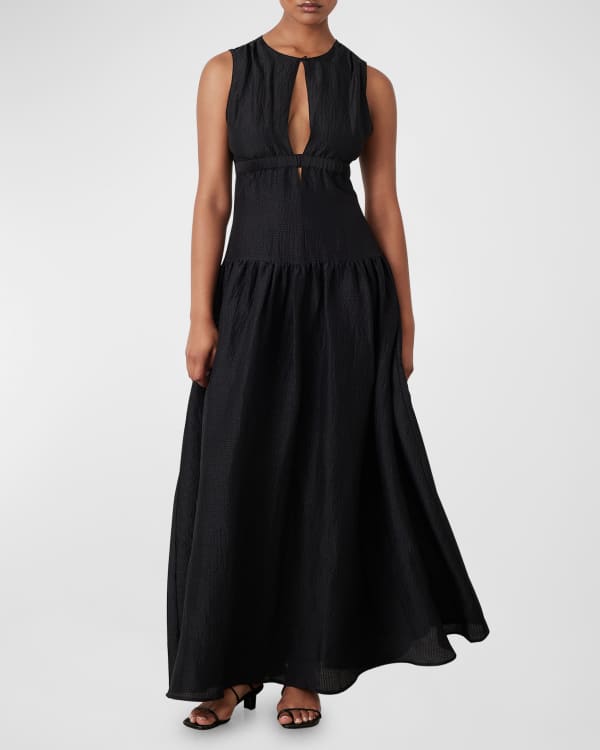 Apiece Apart Eli Cutout Linen Halter Maxi Dress | Neiman Marcus